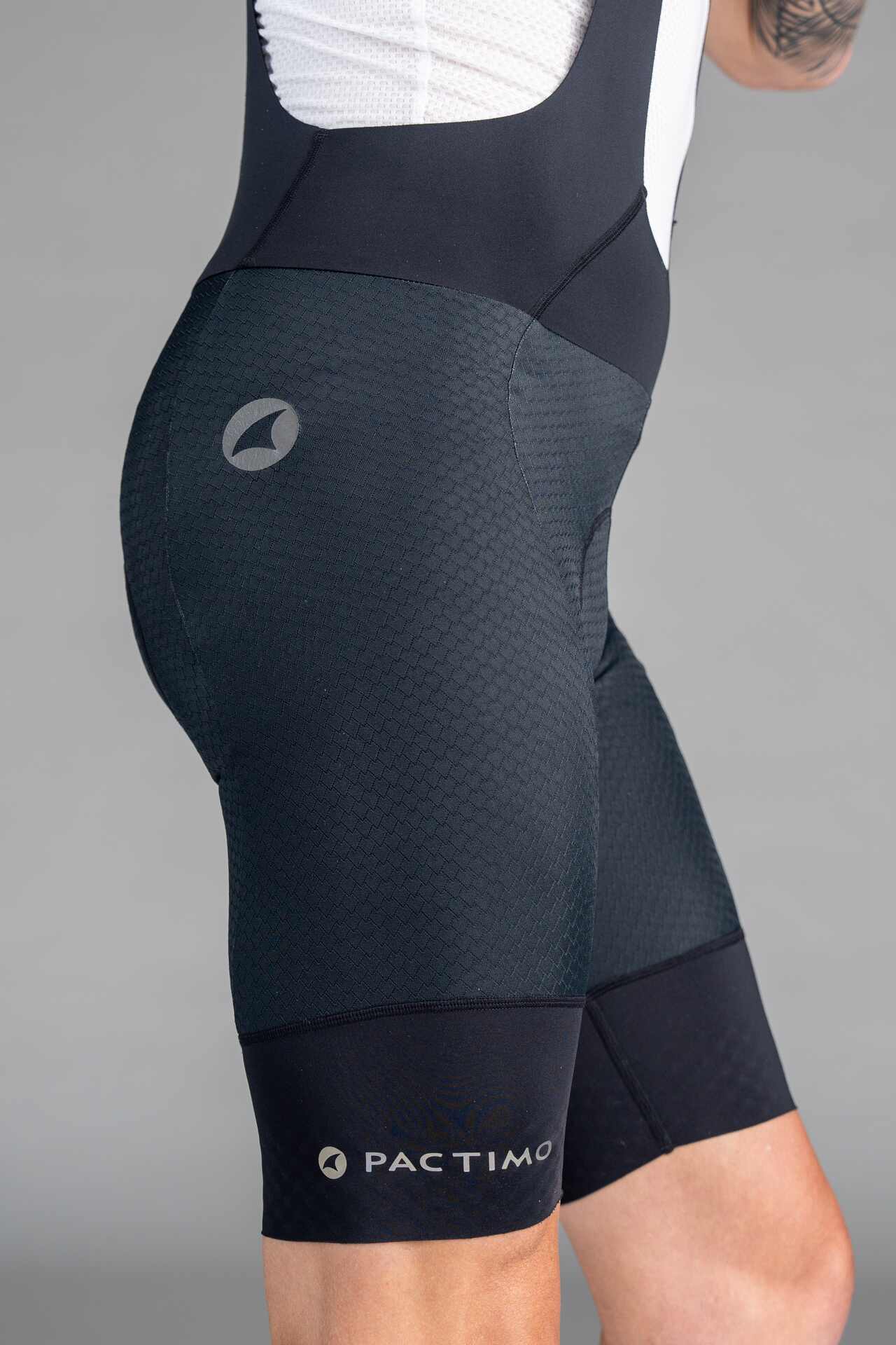 Men's Compression Cycling Bibs | Black Long-Distance Bibs | Pactimo