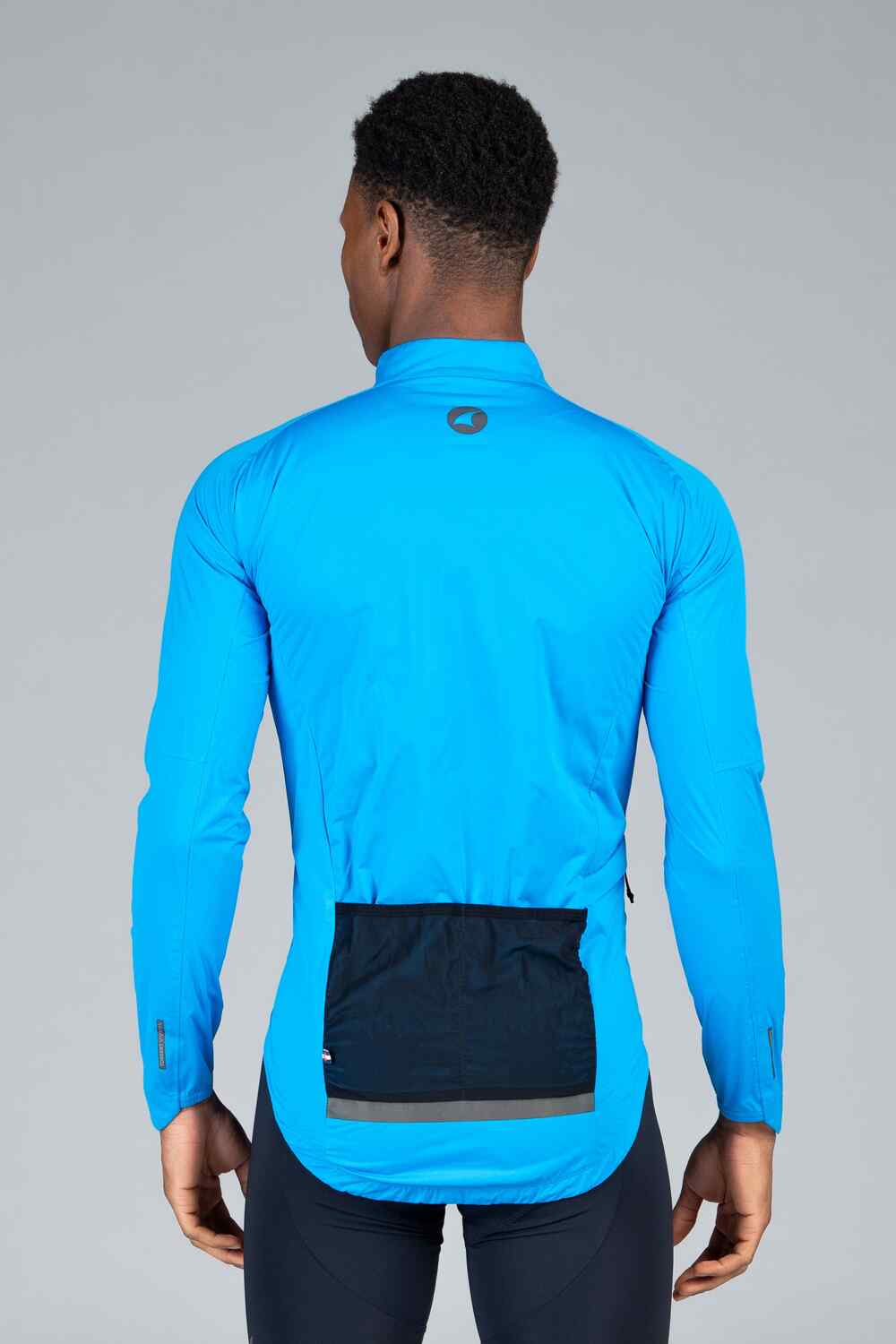 Men's Blue Packable Waterproof Cycling Rain Jacket | Pactimo