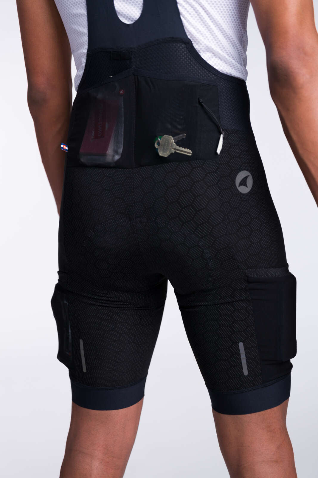Men's Cargo Bib Shorts | "12-Hour" Black Stratos Bibs | Pactimo